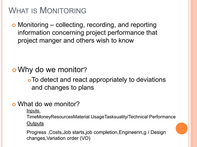 Projrct Monitoring & Controling | PPT