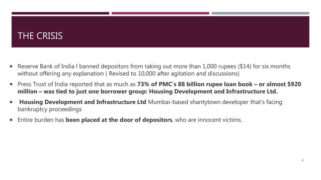 Pmc bank crisis | PPTX | Business Banking & Finance | Business