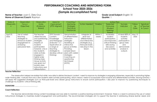 Effective Performance Coaching and Mentoring for Educators in 2025-2026 ...