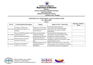 Comprehensive Performance Monitoring and Coaching in Education for SY ...