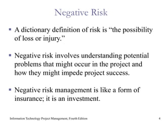 presentation project risk management description | PPT