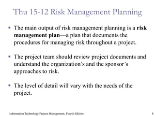 presentation project risk management description | PPT