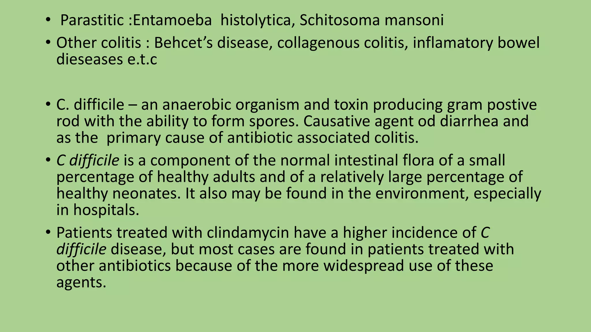 PSEUDOMEMBRANOUS COLITIS INFECTIOUS DISEASES | PPTX