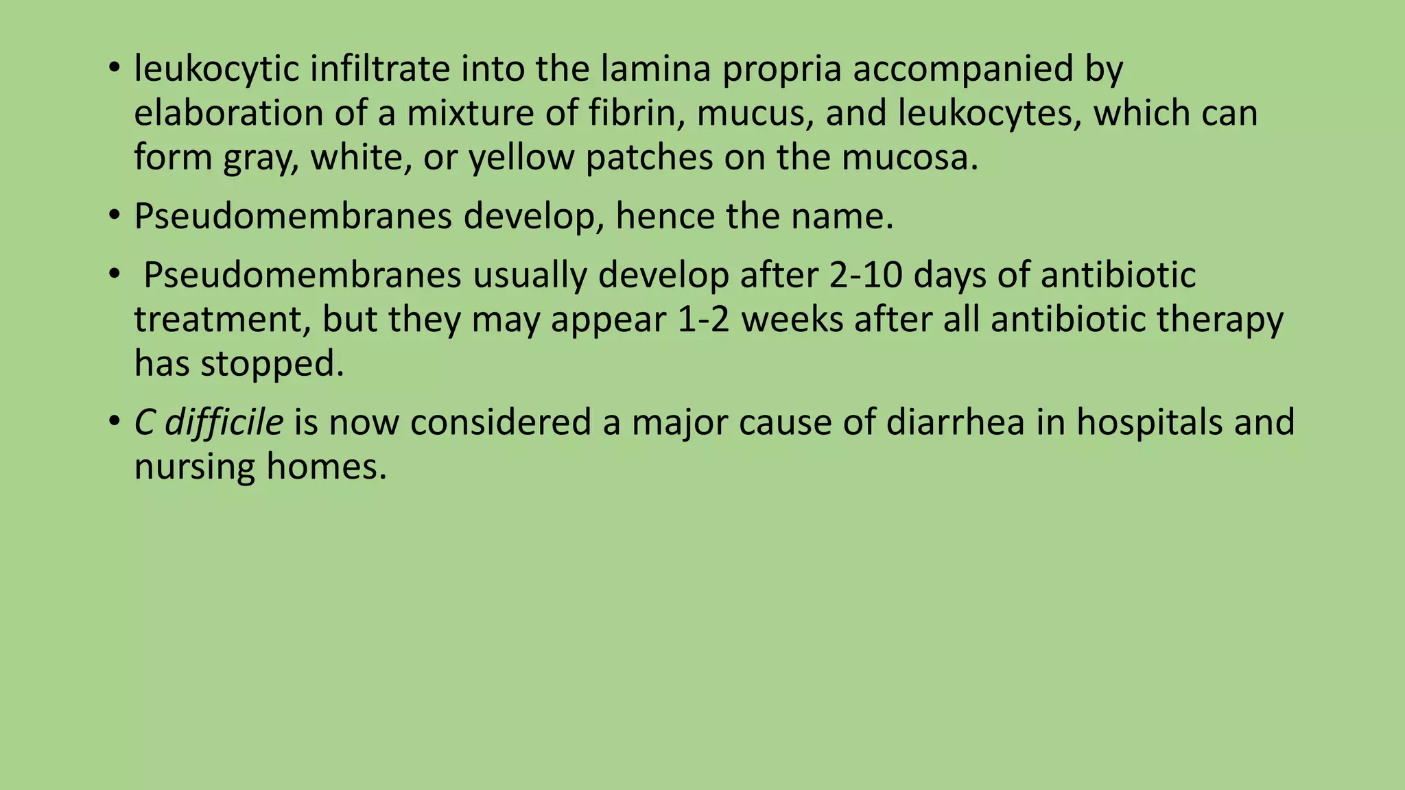 PSEUDOMEMBRANOUS COLITIS INFECTIOUS DISEASES | PPTX