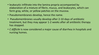 PSEUDOMEMBRANOUS COLITIS INFECTIOUS DISEASES | PPTX