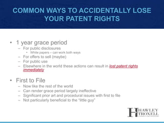 Avoid Patent Pitfalls and Obstacles Over the Lifetime of Your ...