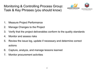 PMBOK 6 Summary: Module 4 (Monitoring and Controlling Processes) | PPTX