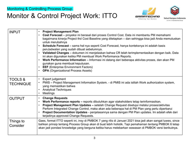 PMBOK 6 Summary: Module 4 (Monitoring and Controlling Processes) | PPTX