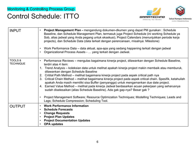 PMBOK 6 Summary: Module 4 (Monitoring and Controlling Processes) | PPTX