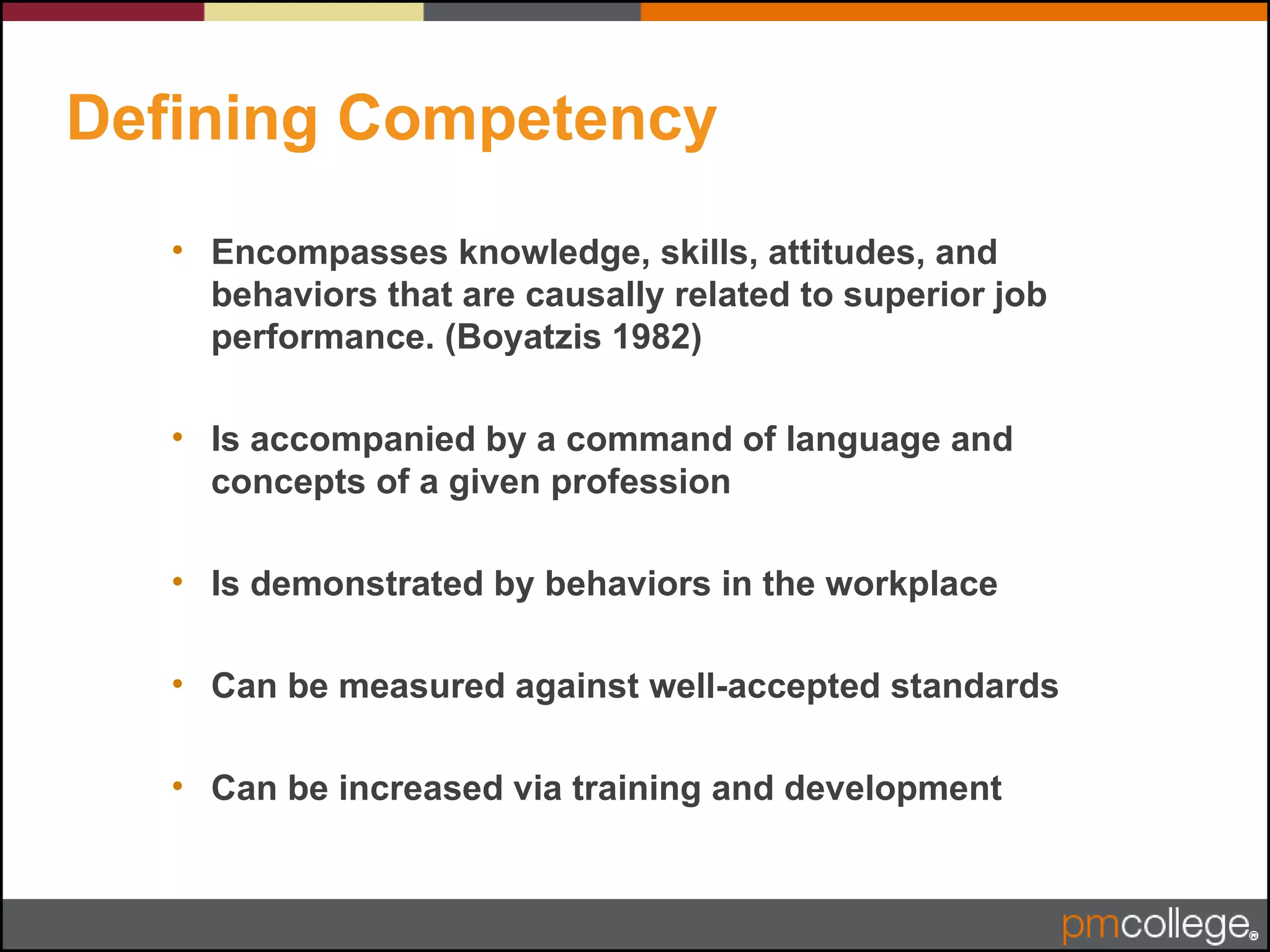 Project Manager Competency Overview | PPT