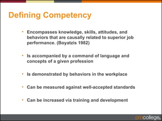 Project Manager Competency Overview | PPT