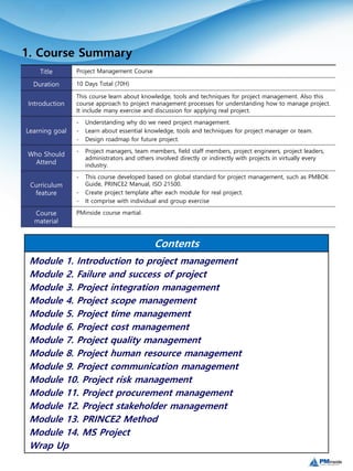 Project Management Course (70H) in English | PDF