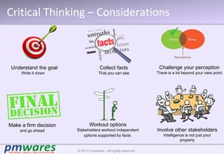 Critical Thinking and Decision Making in Project Management | PPTX