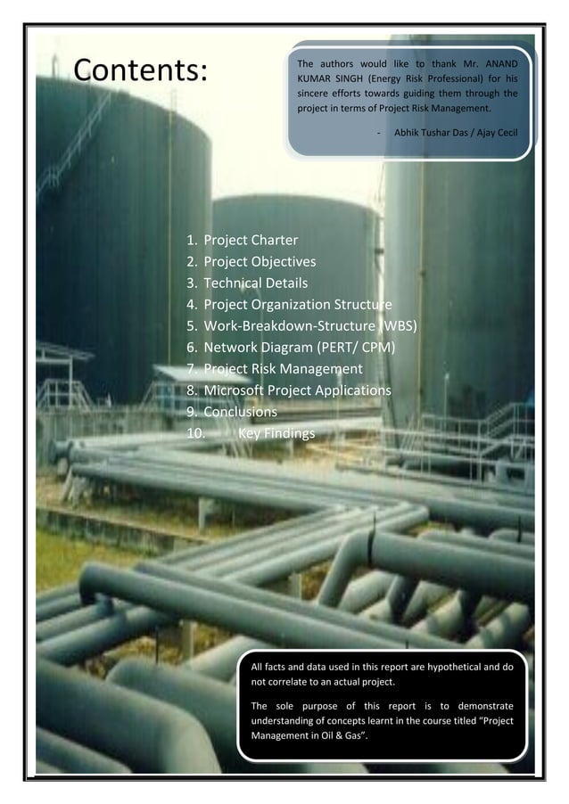 Project Management Report for Tank Farm | PDF