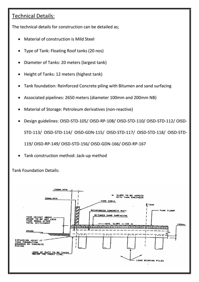 Project Management Report for Tank Farm | PDF