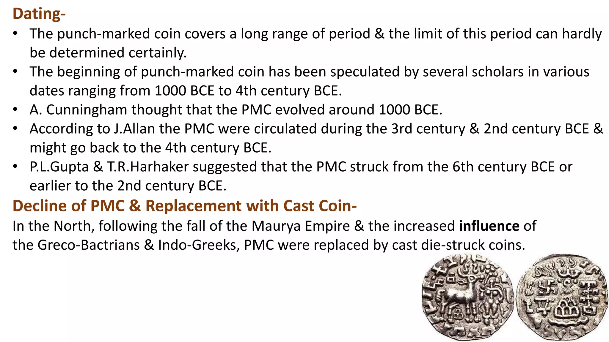 Punch Marked Coins (1000 BCE - 500 CE) | PPTX
