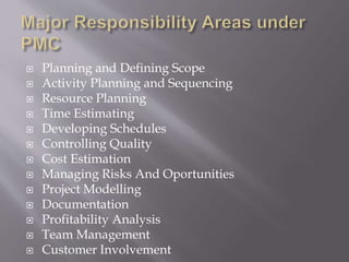 role of project manager in PMC | PPTX