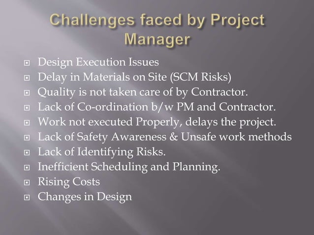 role of project manager in PMC | PPTX | Civil Engineering Industry ...