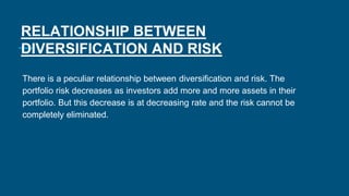 Porfolio management and diversification | PPTX