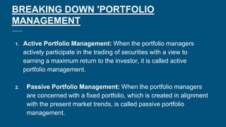 Porfolio management and diversification | PPTX