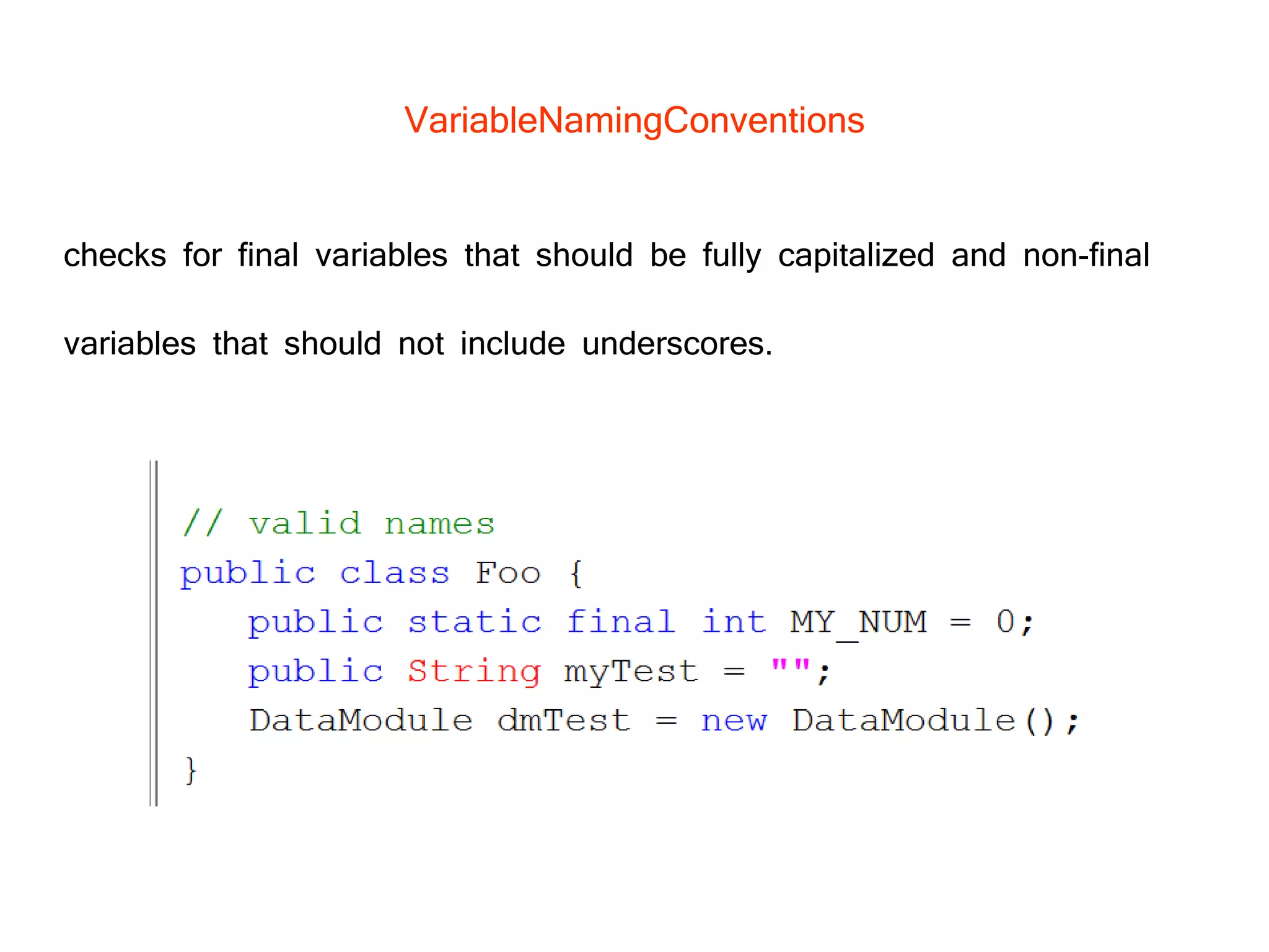 Pmd naming-rules | PPT