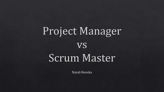 [PMDay] Project manager vs Scrum master | PPT