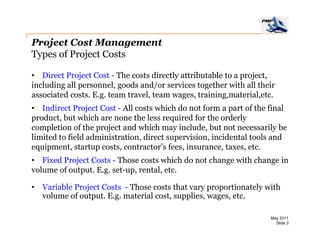 Pm deep dive cost management | PPT