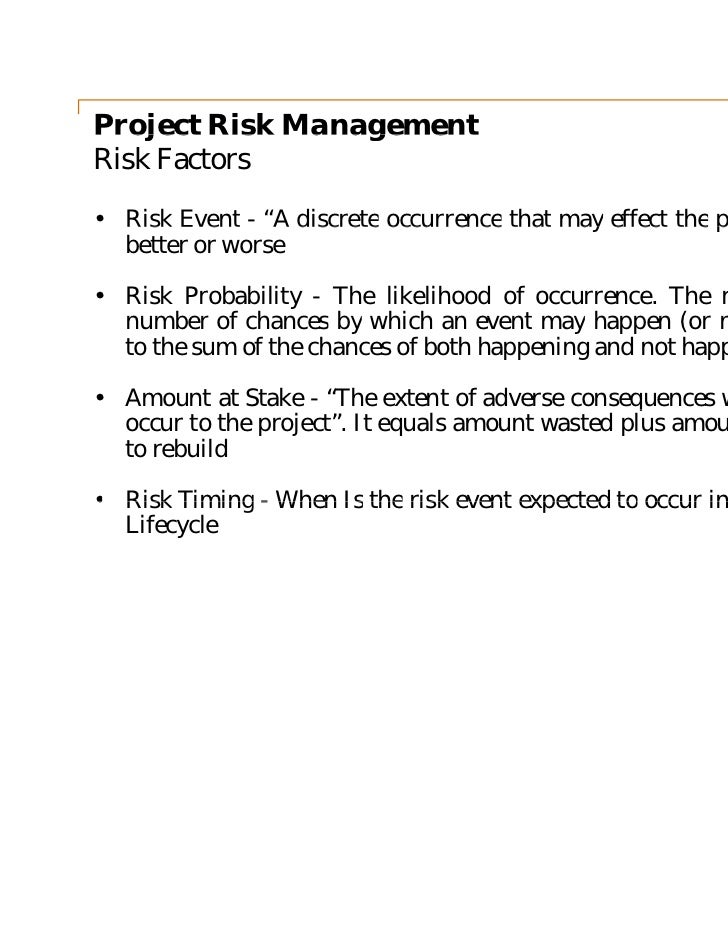 Pm deep dive risk management