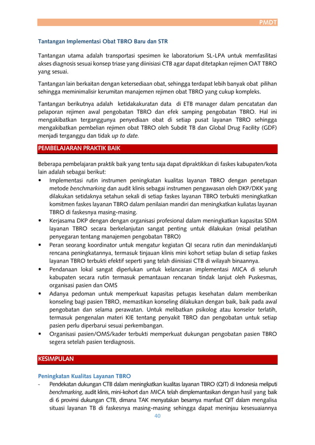 Pmdt laporan teknis ctb | PDF