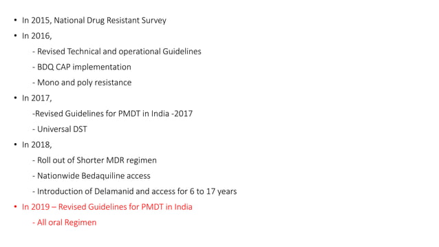 PMDT Guidelines 2019.pptx | Infectious Diseases | Diseases and Conditions