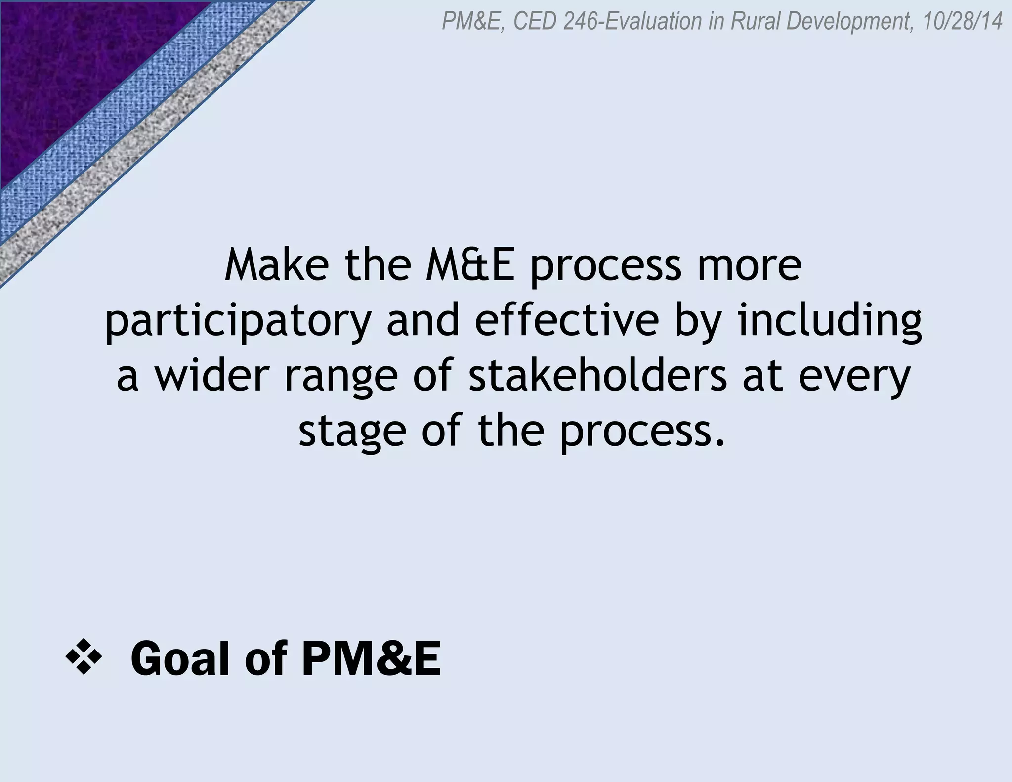 Participatory Monitoring and Evaluation | PDF