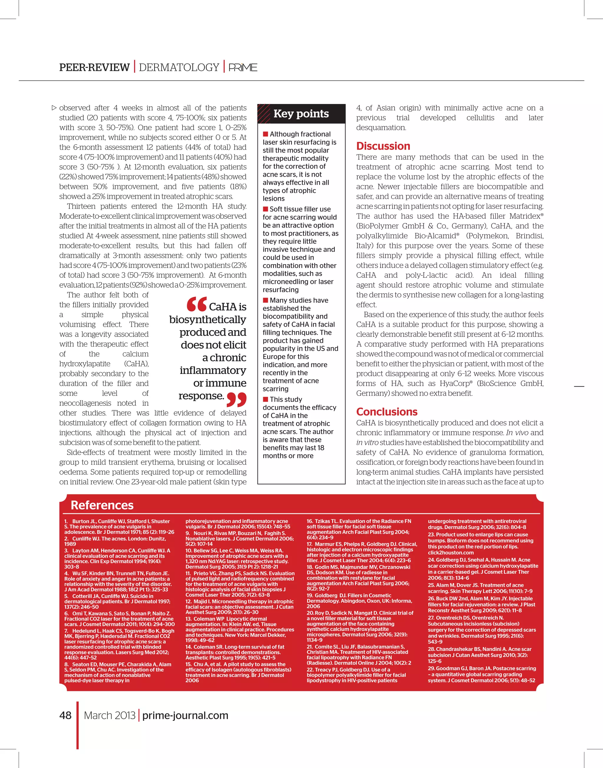 Radiesse study on atrophic acne scarring | PDF