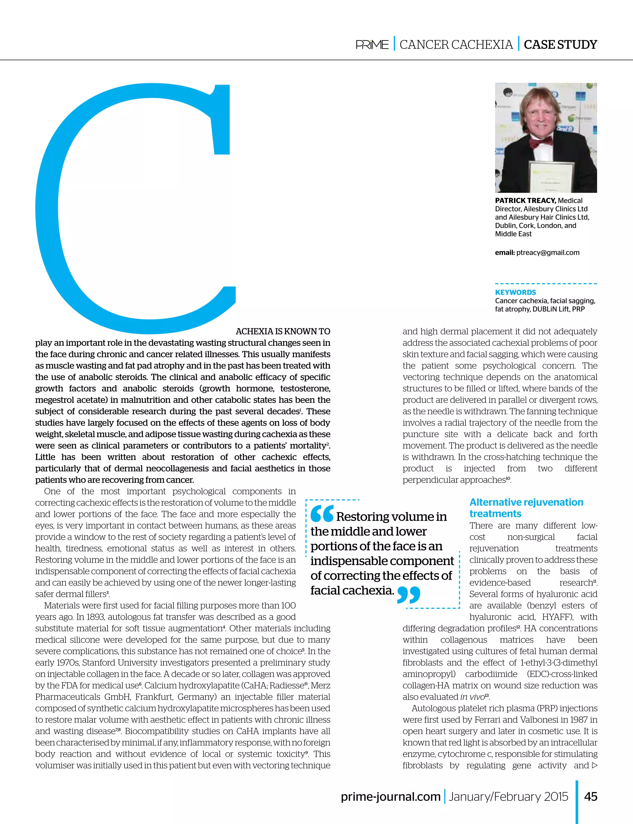 Treating face wasting secondary to cancer related cachexia | PDF