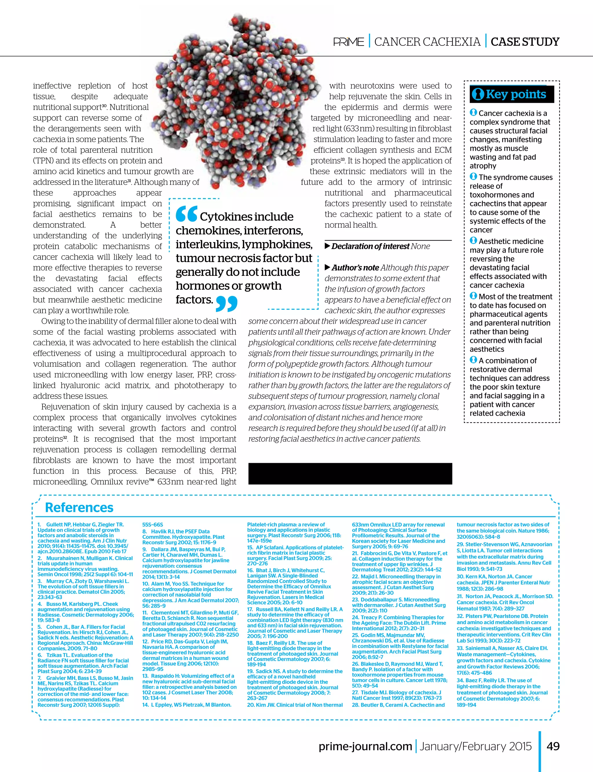 Treating face wasting secondary to cancer related cachexia | PDF