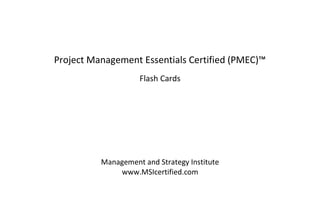 PMEC Flash Cards Project mgmnt Examination | PDF