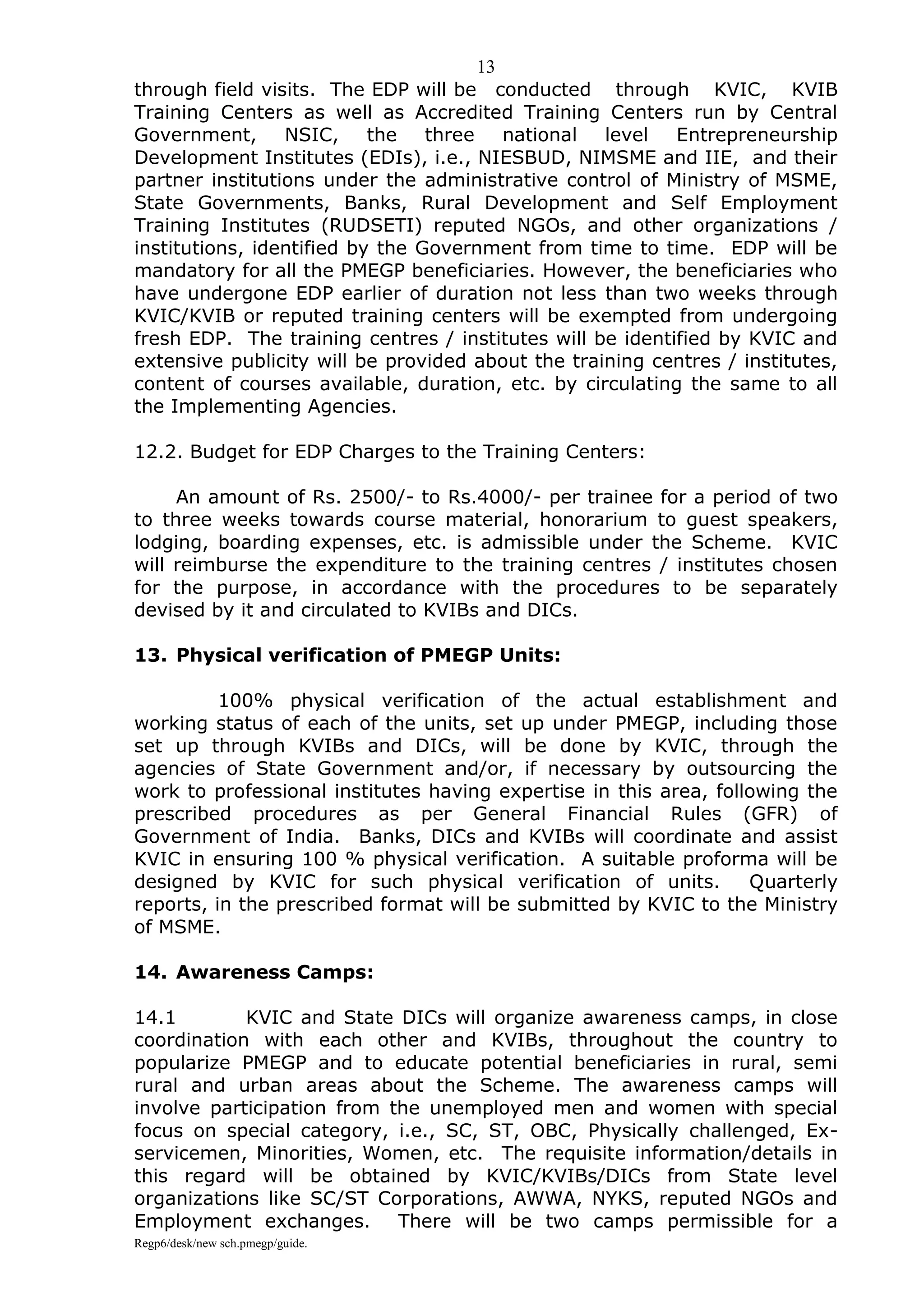 Pmegp scheme guidelines | PDF | Government Support and Welfare ...