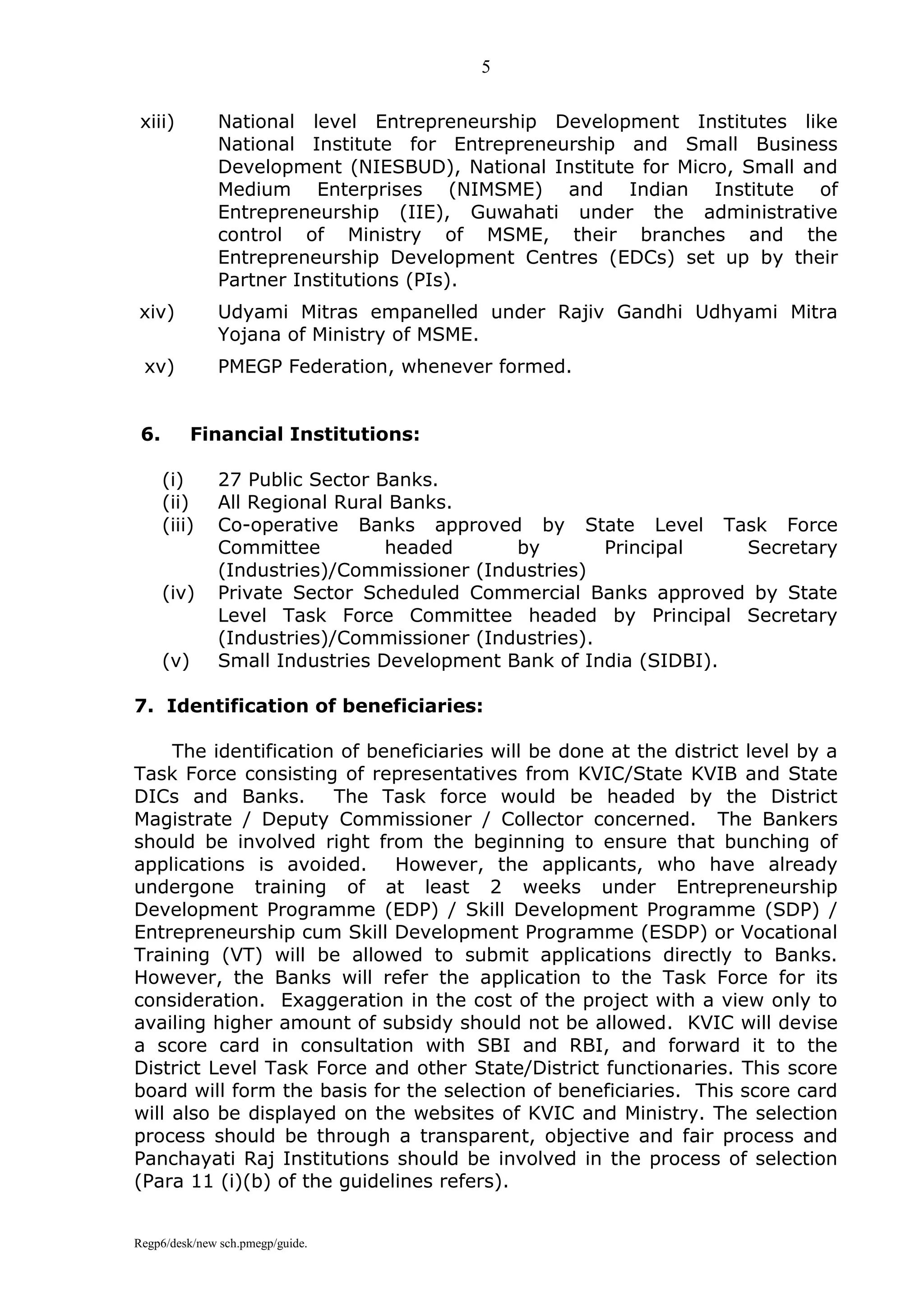 Pmegp scheme guidelines | PDF | Government Support and Welfare ...