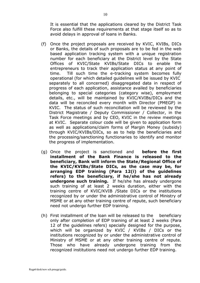 Pmegp scheme guidelines | PDF | Government Support and Welfare ...