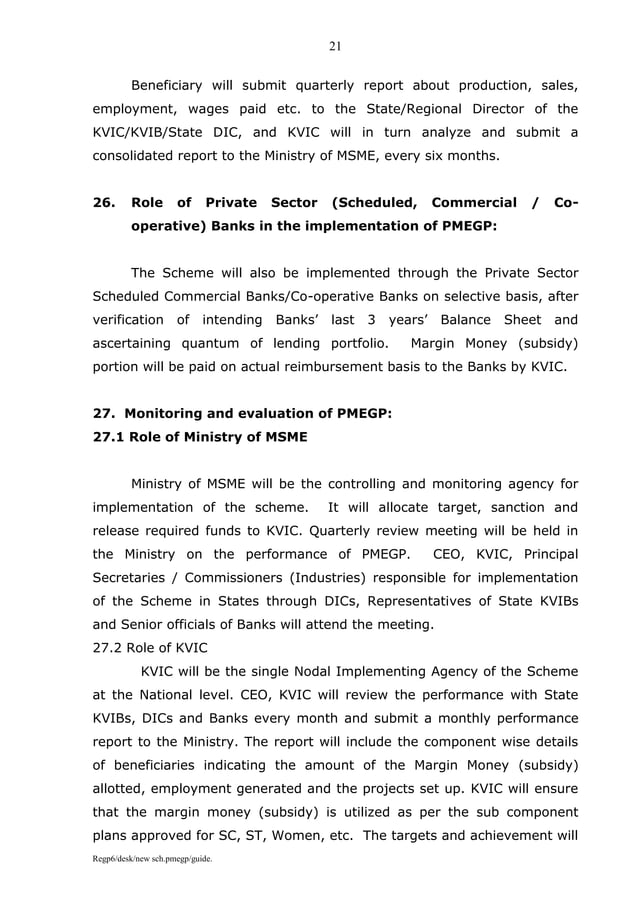 Pmegp scheme guidelines | PDF | Government Support and Welfare ...