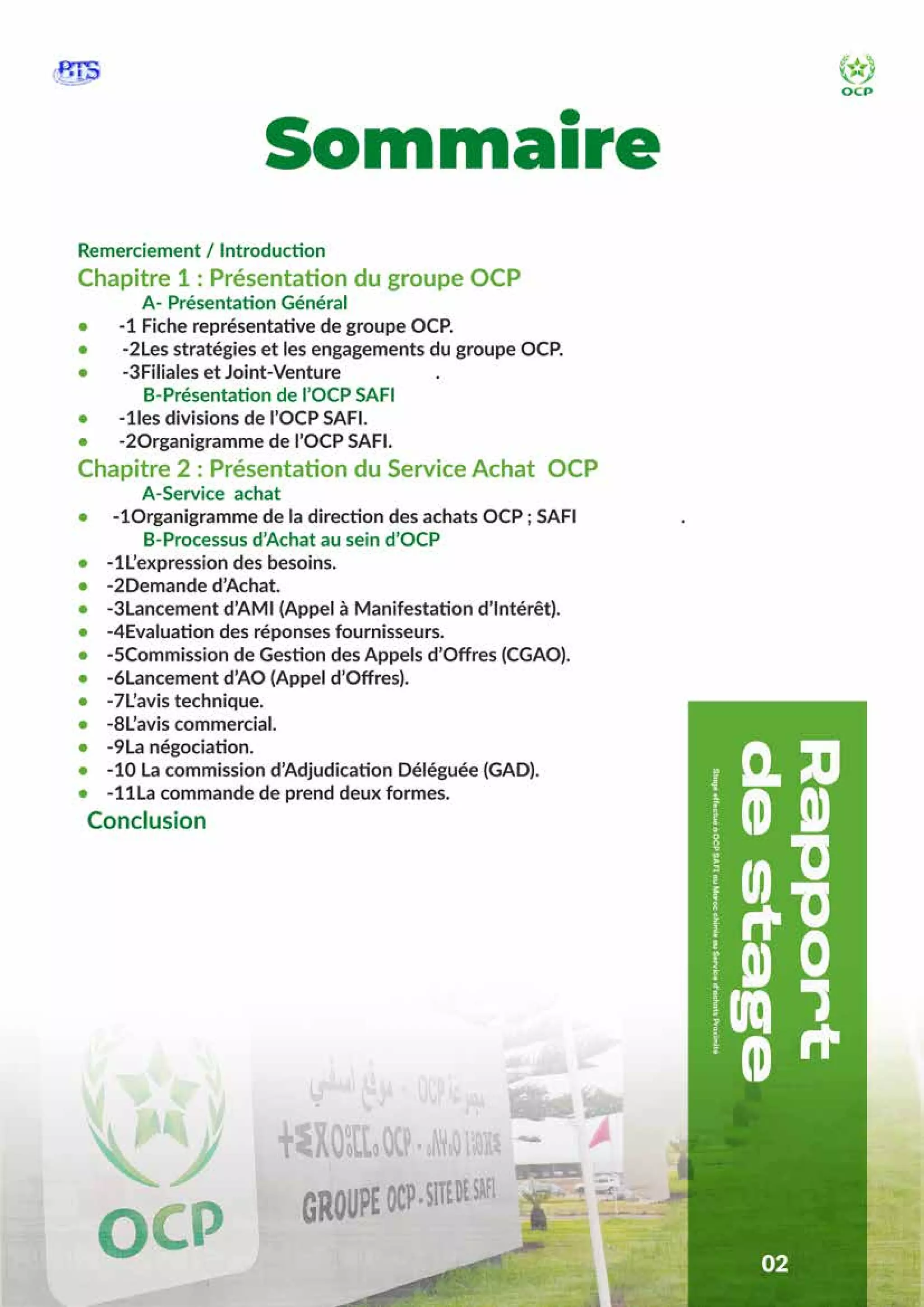 rapport de stage ocp | PDF