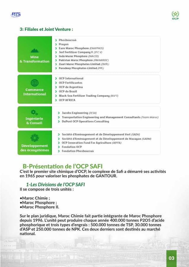 rapport de stage ocp | PDF