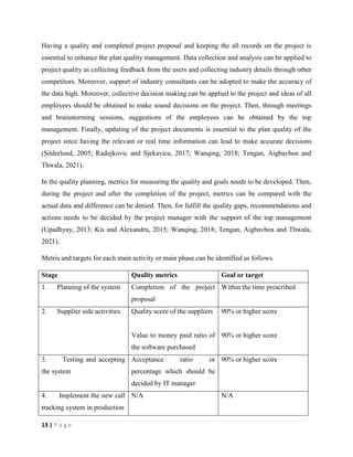 Blog #02 - Project management report for a call tracking system - A sample assignment | PDF