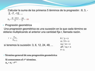 sucesiones, sumatorias y progresiones | PPTX