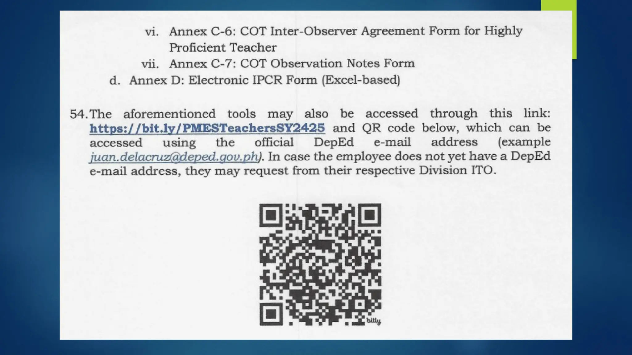 PMES Orientation.pptx INTERIM GUIDELINES FOR THE DEPARTMENT OF ...