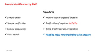 Peptide Mass Fingerprinting (PMF) and Isotope Coded Affinity Tags (ICAT ...