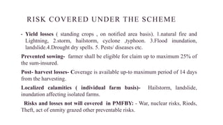PMFBY , Pradhan Mantri Fasal bima yojna | PPTX