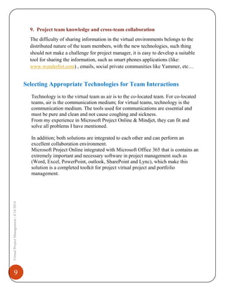 Virtual Project Management | PDF | Web Conferencing | Computer Software and Applications