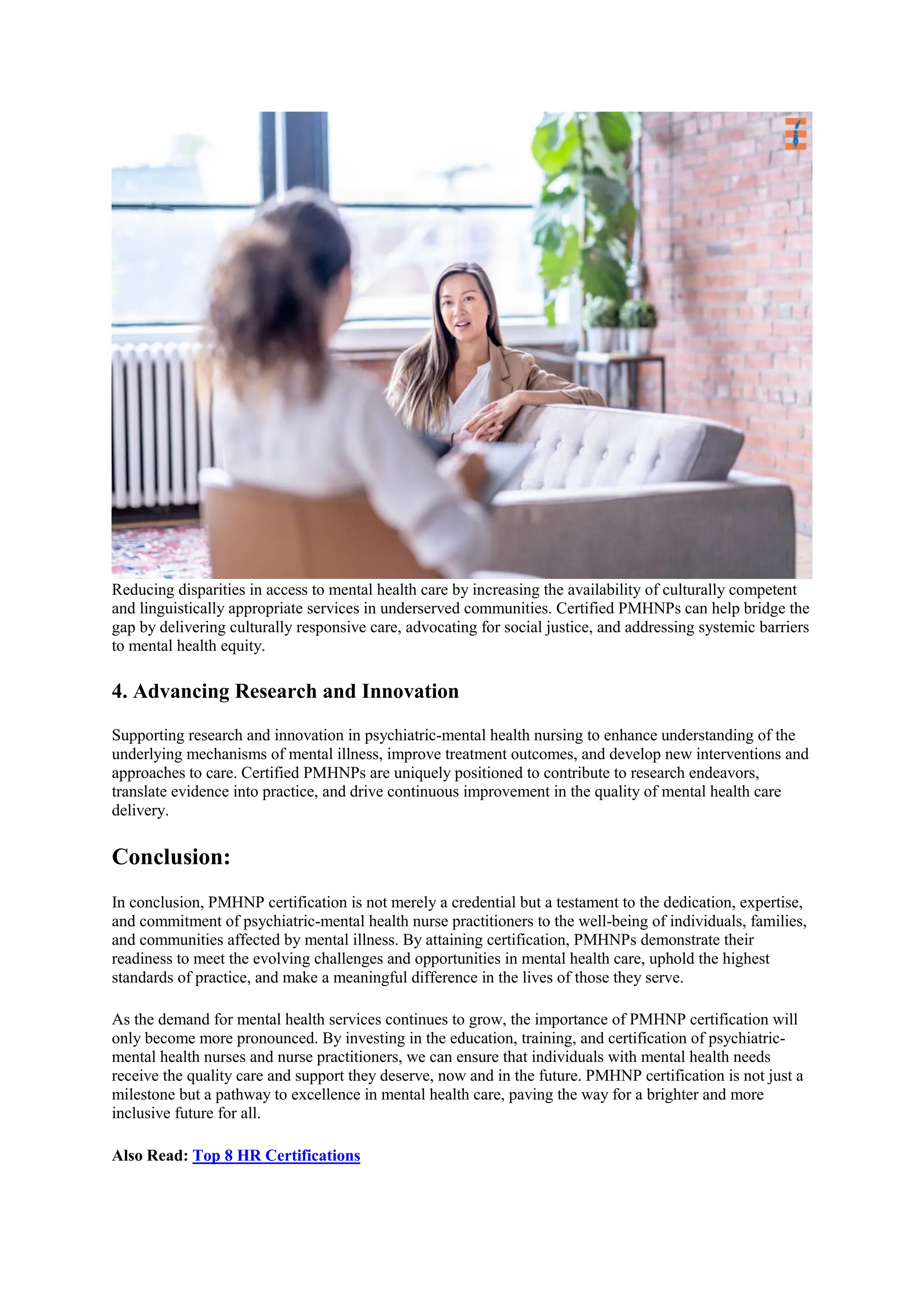 PMHNP Certification: A Pathway to Excellence in Mental Health Care | PDF