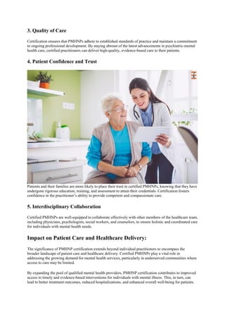 PMHNP Certification: A Pathway to Excellence in Mental Health Care | PDF