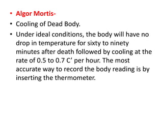 Algor Mortis Cooling Of Body